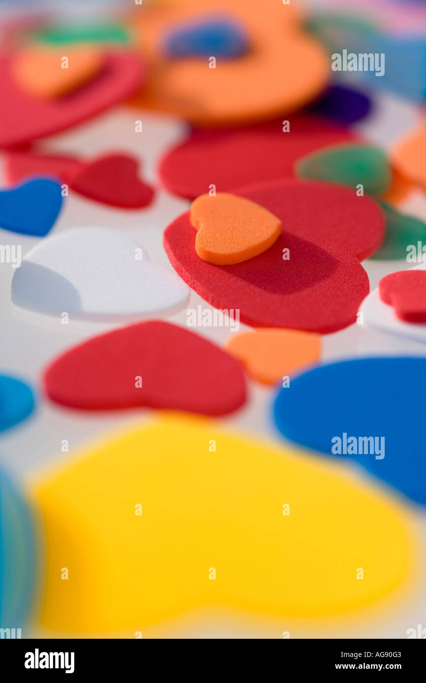 colourful hearts in different sizes Stock Photo - Alamy