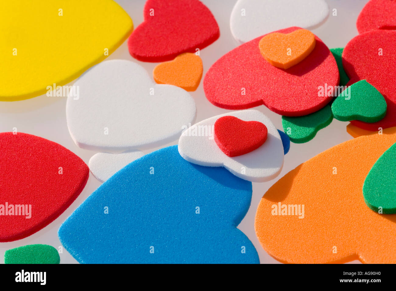 colourful hearts in different sizes Stock Photo - Alamy