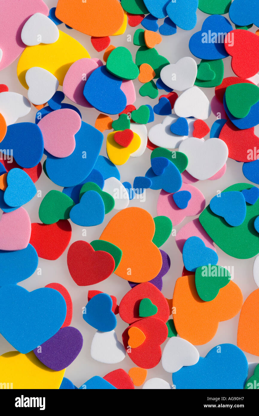 colourful hearts in different sizes Stock Photo - Alamy