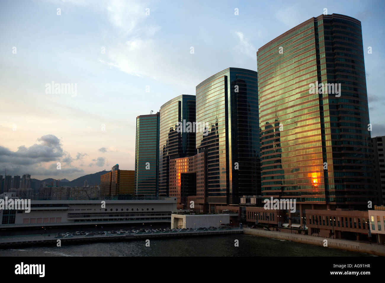 Skyline of West Kowloon, Office building, Hong Kong Stock Photo - Alamy