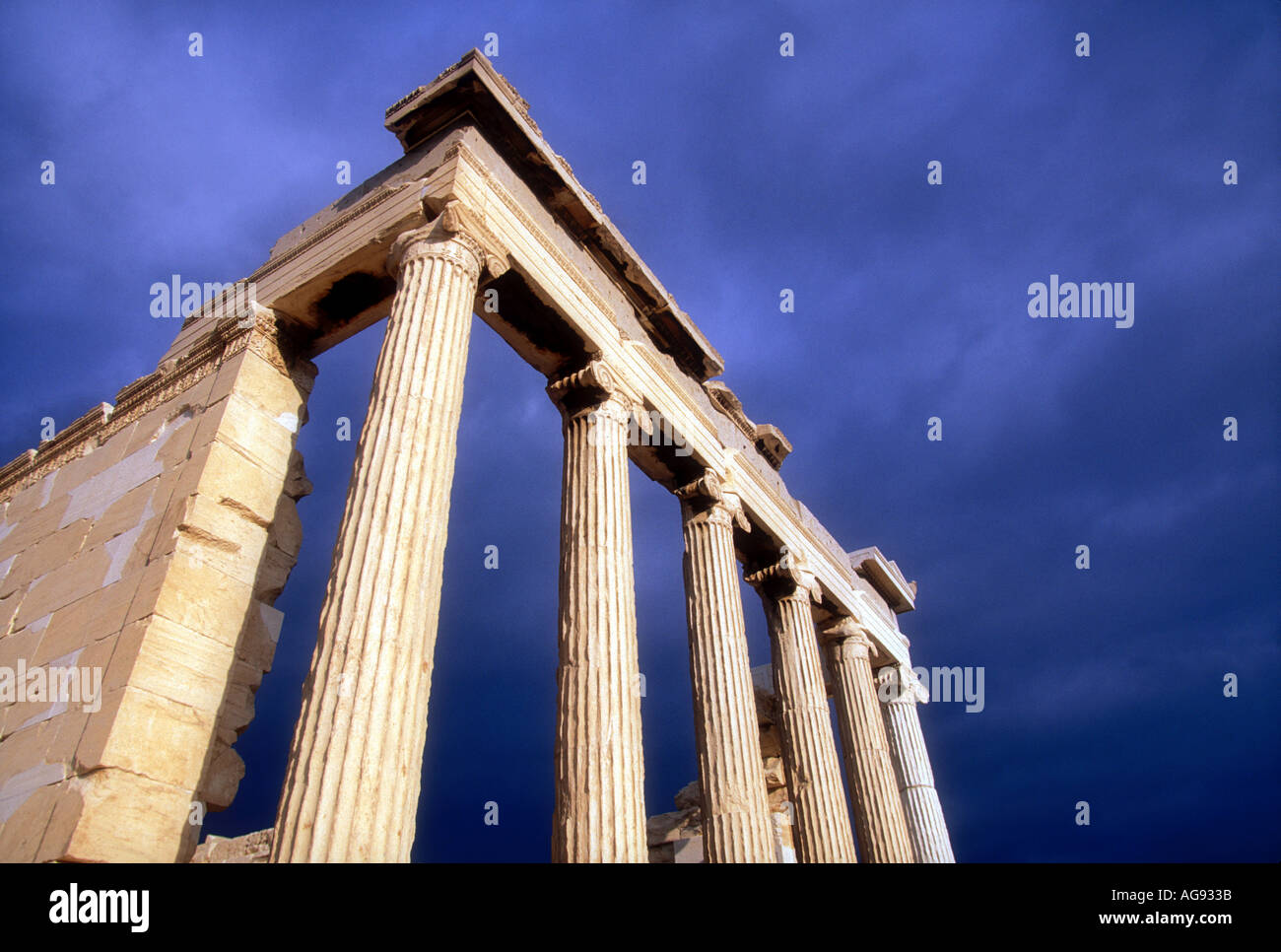 Columns at the Parthenon in Athens Greece Europe Stock Photo - Alamy