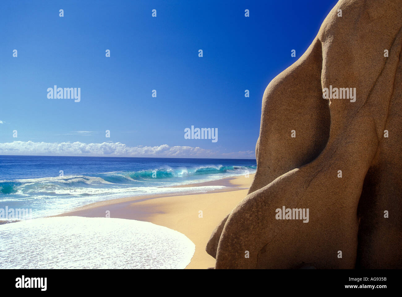 Beach and large granite rocks in Cabo san Lucas in Baja California ...