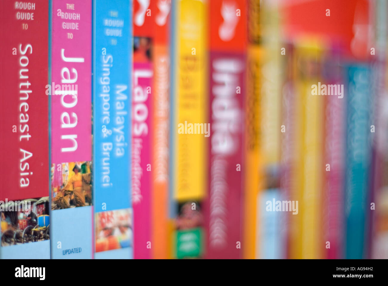 Asian selection of Travel Guide Books to various destinations on a ...