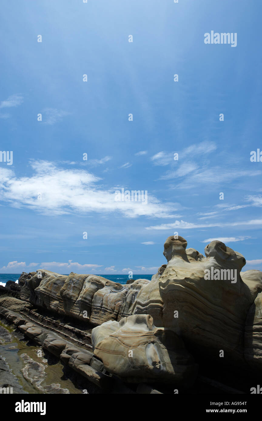 Rock formations on a landscape at Siao Yeliou, Taiwan Stock Photo - Alamy