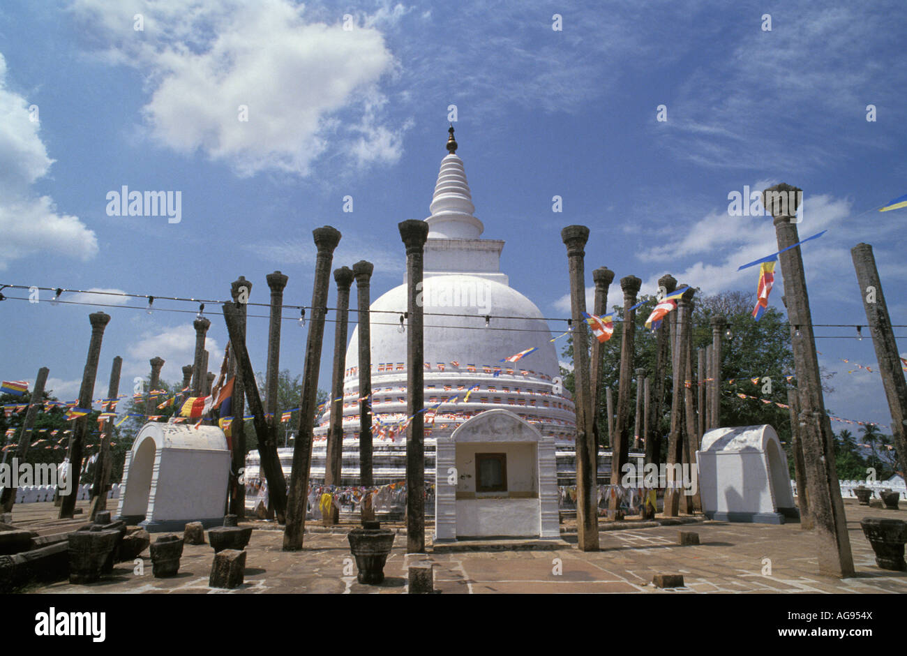 Sri Lanka Anuradhapura Buddhist Temple called Thuparama pagoda Stock ...
