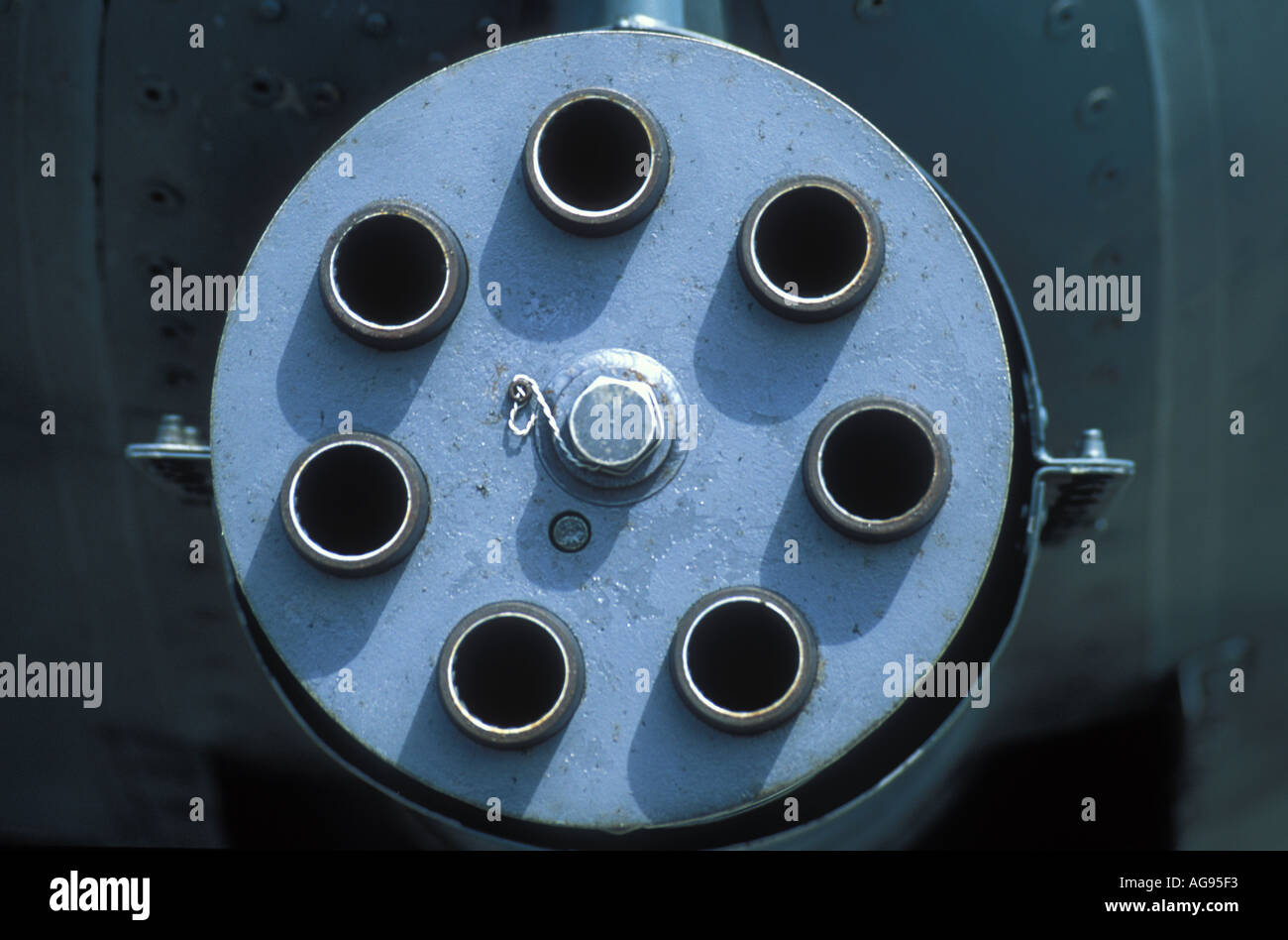 Seven barrel 30mm gun on A10 Thunderbolt tank buster aircraft United ...