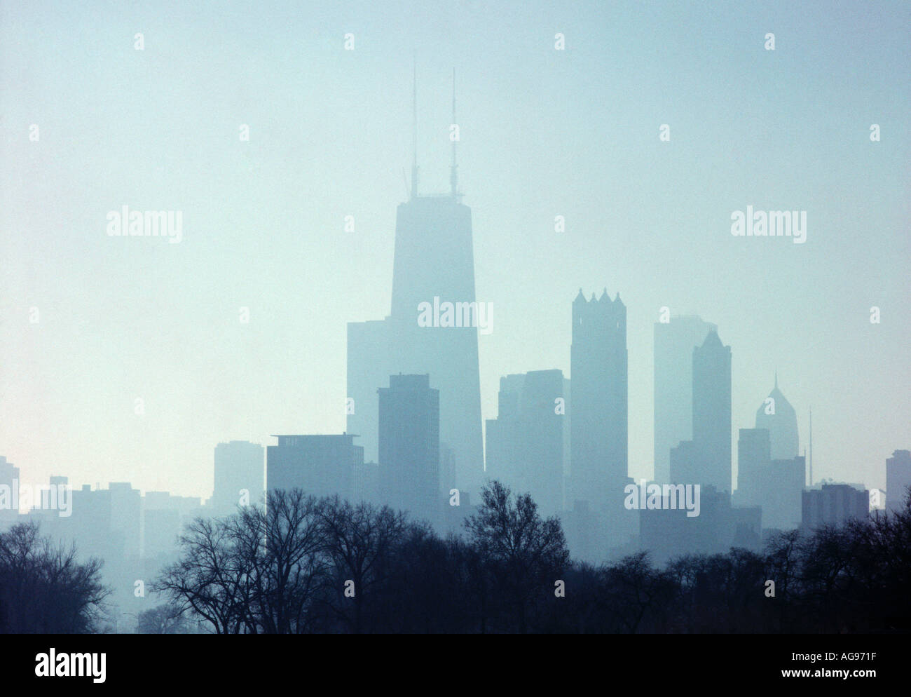 Abstract view of the chicago skyline skyscrapers Stock Photo - Alamy