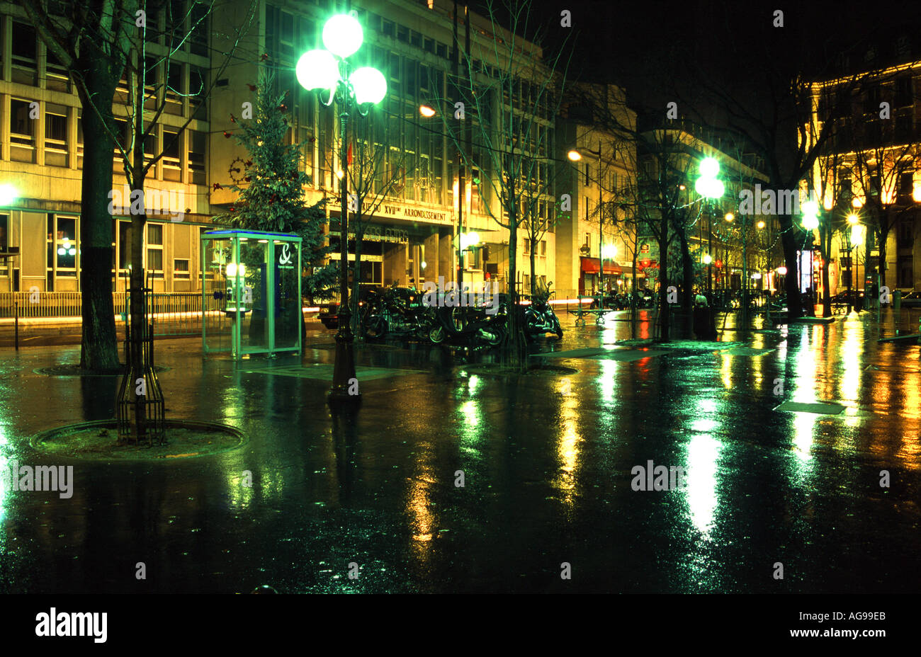 Paris Streets At Rainy Night