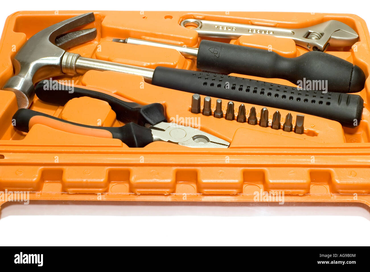 series object on white isolated tools tool kit Stock Photo - Alamy