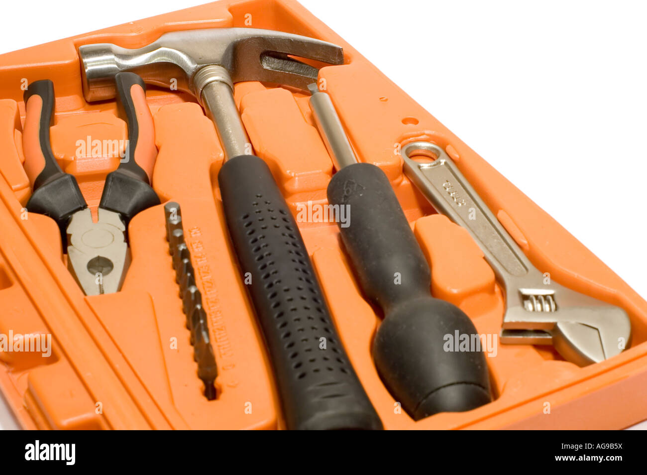 series object on white isolated tools tool kit in box Stock Photo - Alamy