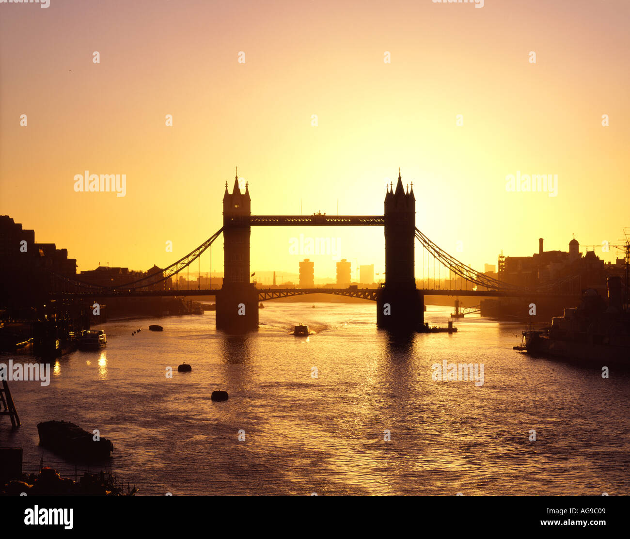 The Sunrise over the Tower Bridge London UK Stock Photo - Alamy