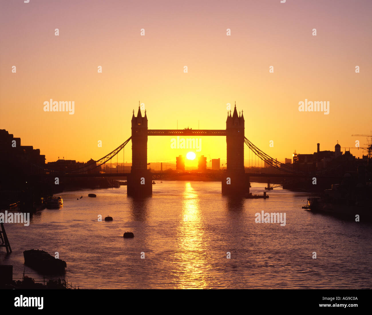 The Sunrise over the Tower Bridge London UK Stock Photo - Alamy