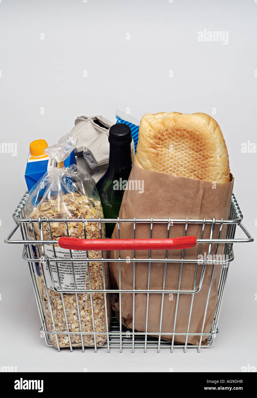 Shopping Basket Full of Groceries Stock Photo - Alamy