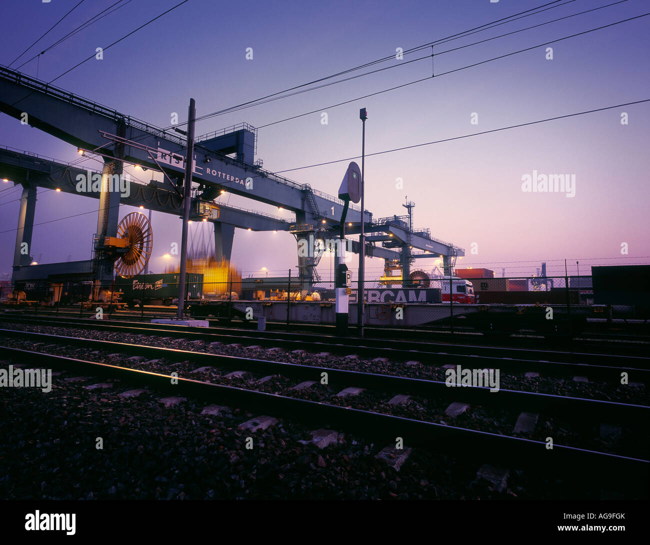 Railway Container Terminal, Rotterdam, The Netherlands Stock Photo - Alamy