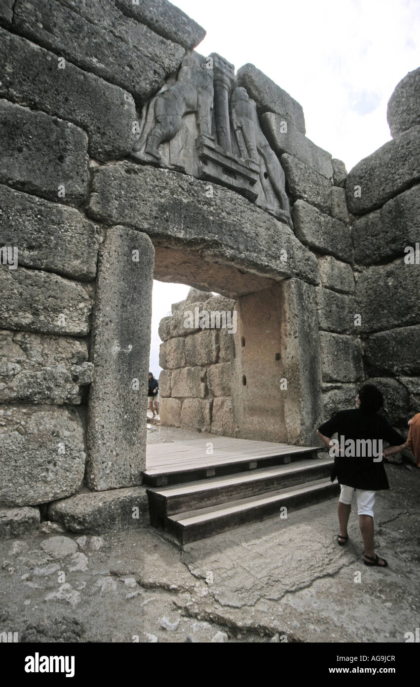 The Lions Gate at Mycenae,Greece Stock Photo - Alamy
