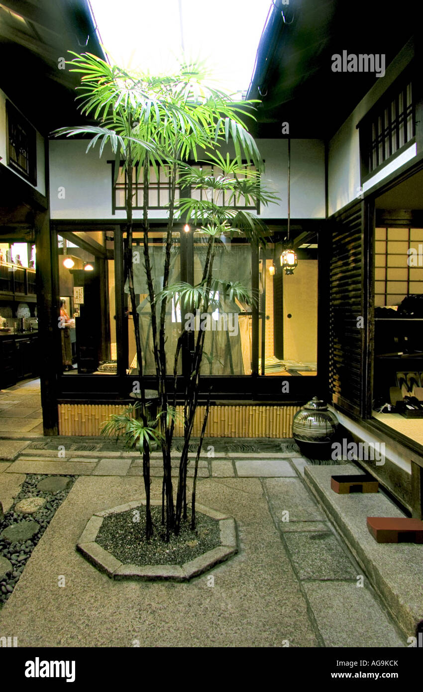 garden Tsuboniwa bamboo in Machiya house Kyoto Japan Stock Photo - Alamy