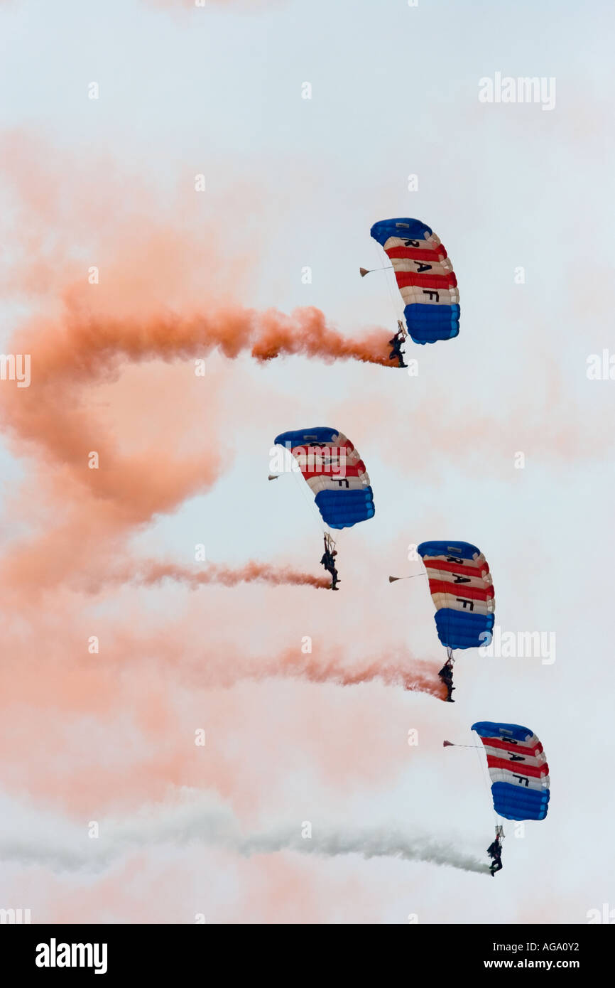 The British Armys Red Devils Parachute Display Team in action at the ...