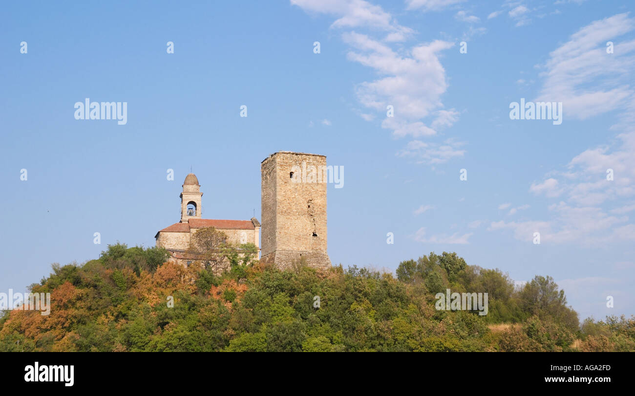 Church square emilia romagna mountain bell tower hi-res stock ...