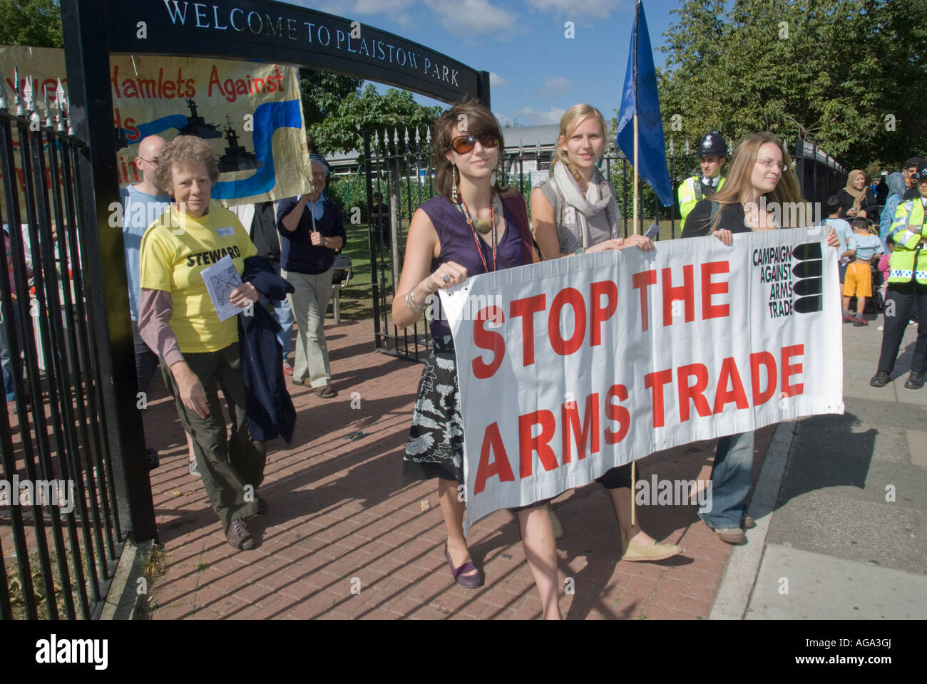 Campaign Against Arms Trade march to protest against arms fair at ...