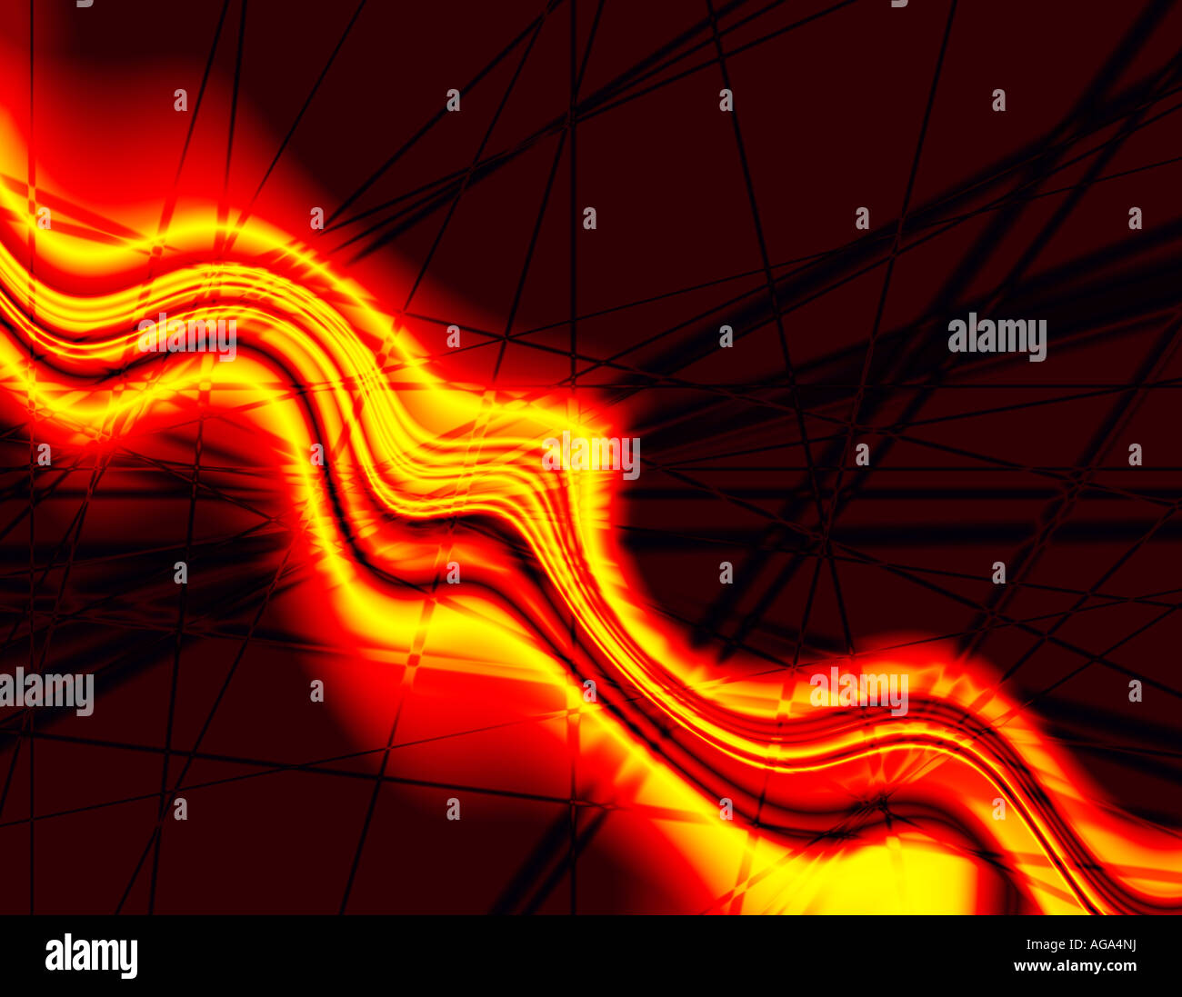 Illustrated background of a fire stream with intersecting lines Stock ...