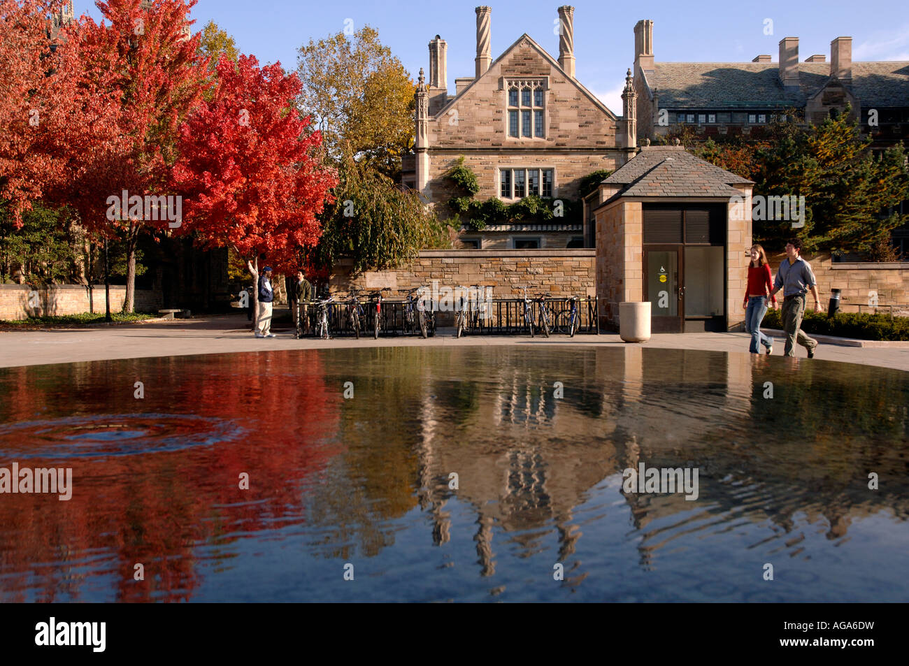 New Haven CT Yale University Berkeley residential College reflected in ...
