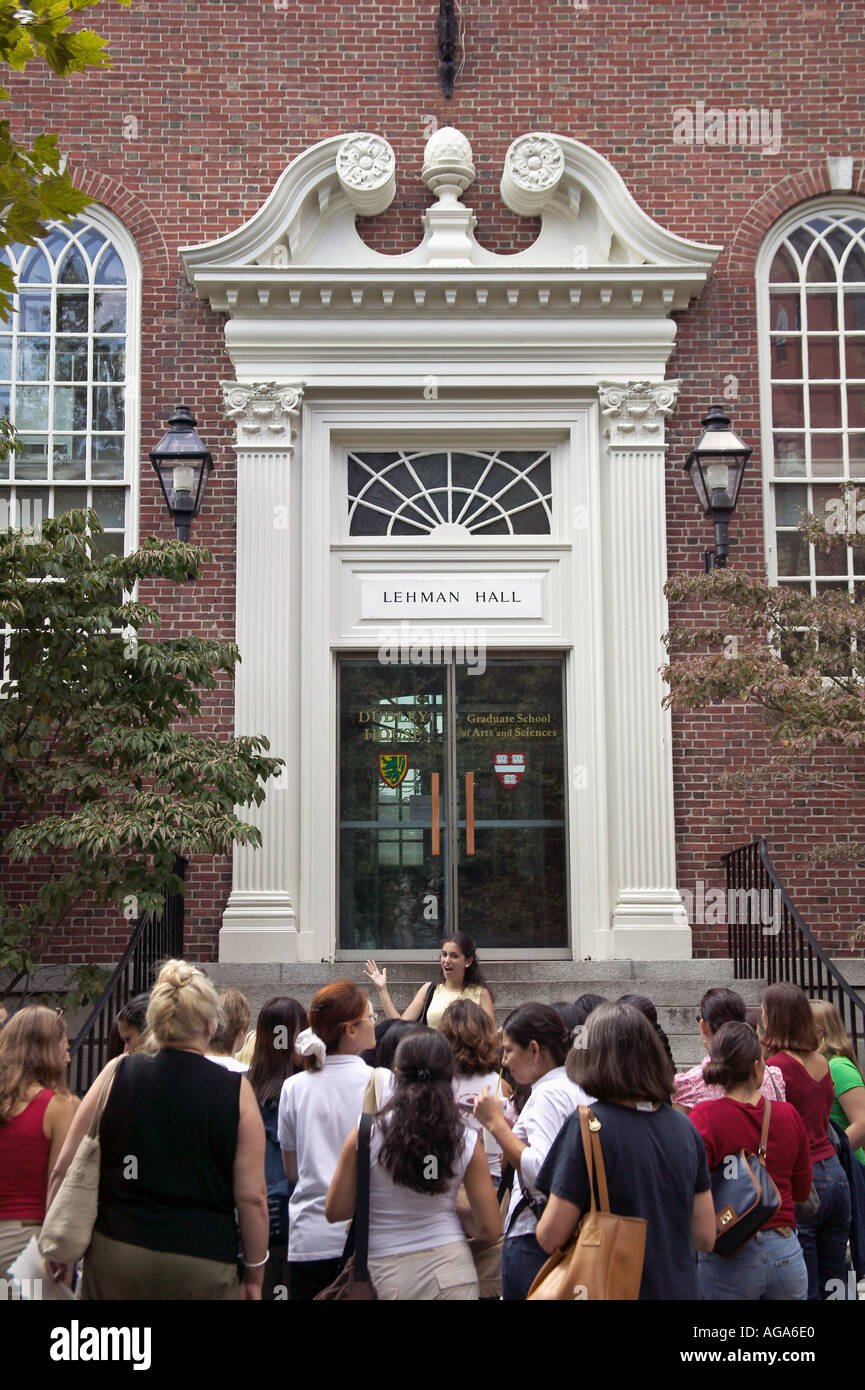 Sophomore student leads introductry tour on steps of Lehmen Hall Old ...