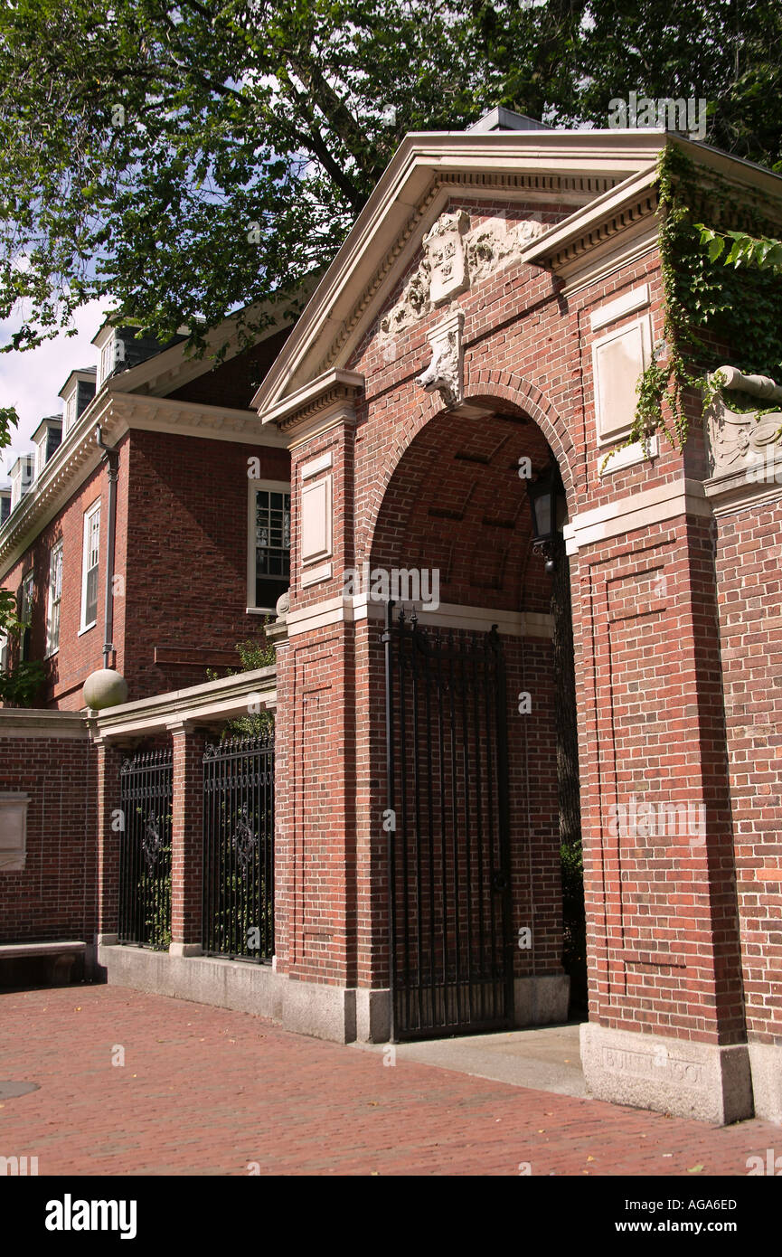 Harvard university campus gate college cambridge hi-res stock ...