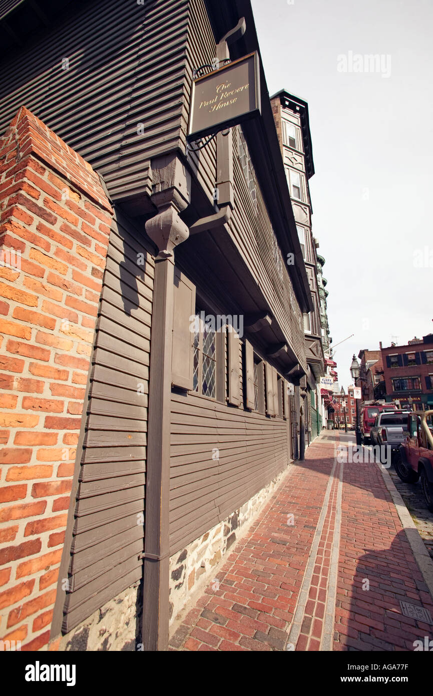 Paul Revere House Boston MA on the red brick Freedom Trail in North ...