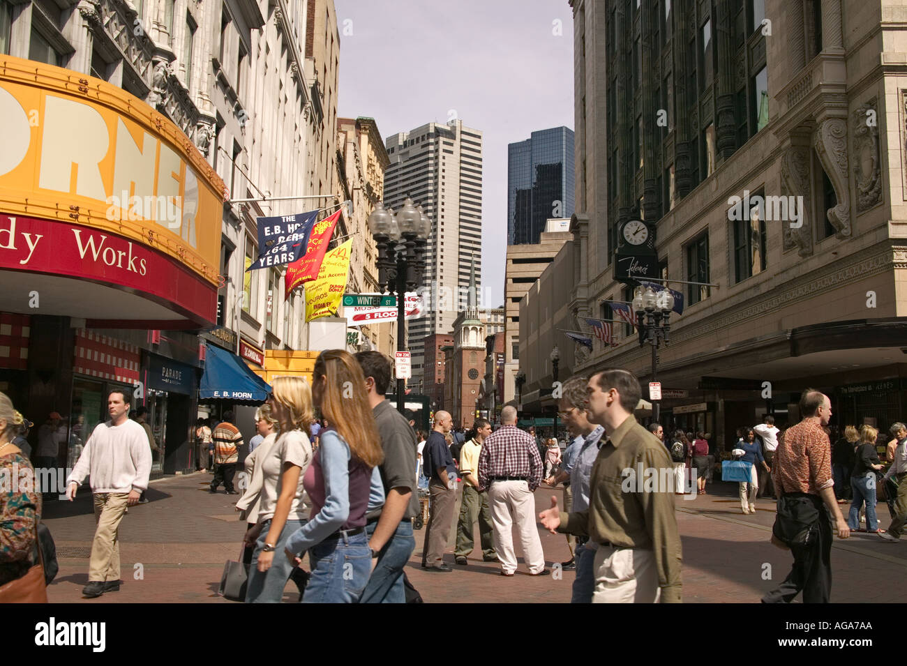 Downtown Crossing street scene Boston MA Stock Photo - Alamy