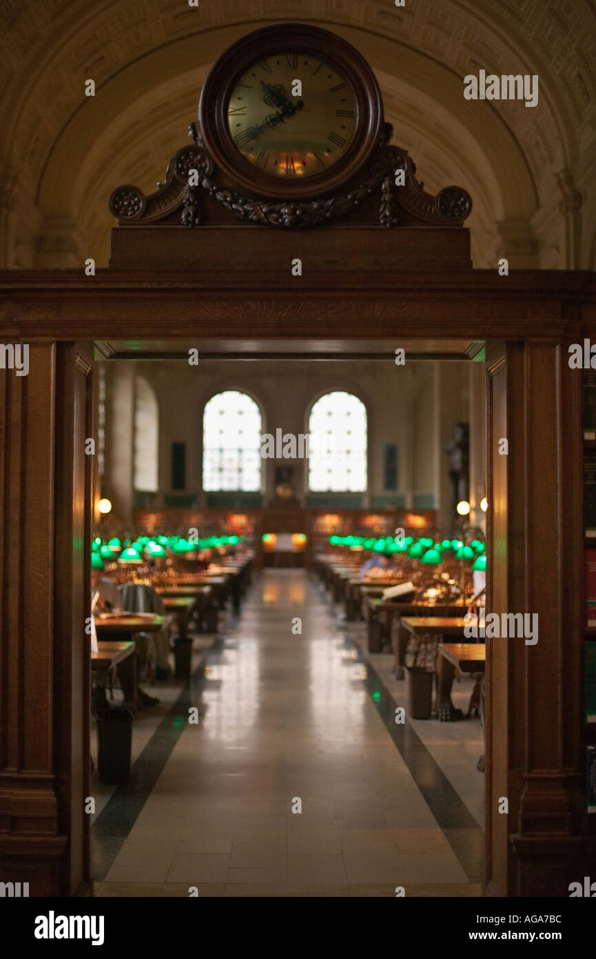 Bates Hall reading room in Boston Public Library at Copley Square ...