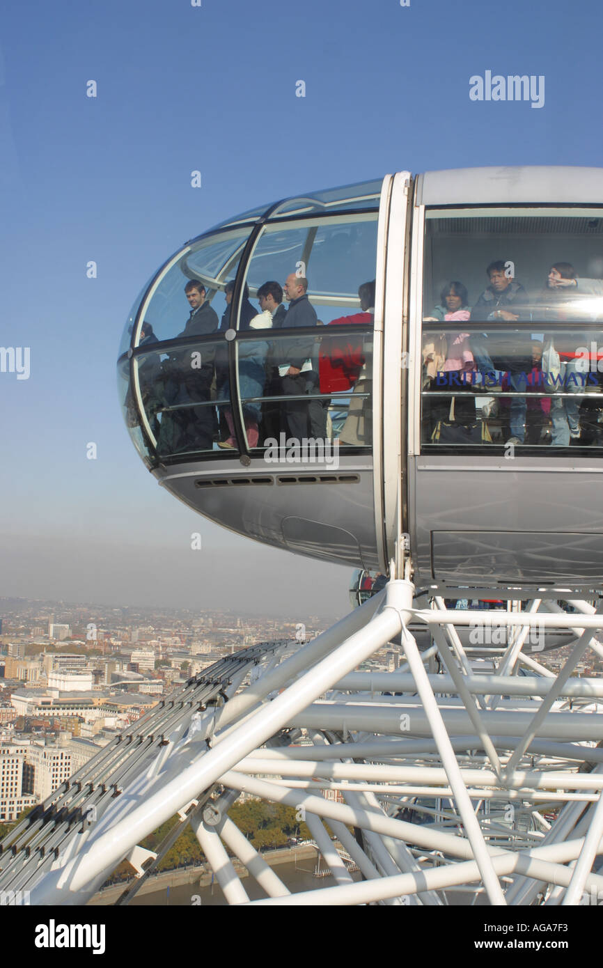 London Eye view from a pod at the top Stock Photo - Alamy