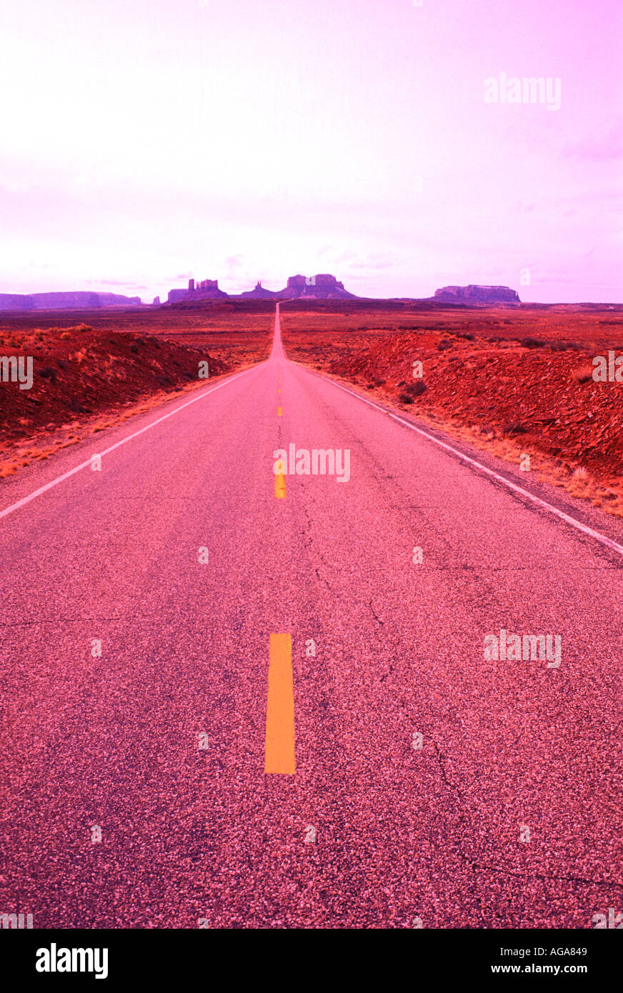 Straight desert road in hi-res stock photography and images - Alamy
