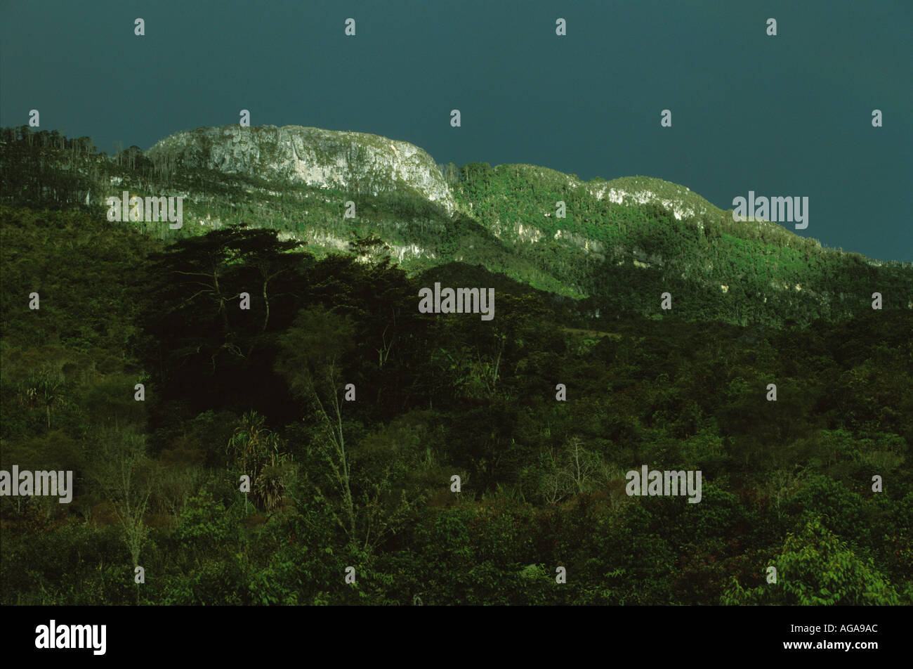 Mountain cliffs in the area of the Dugum Dani The Baliem Valley Papua ...