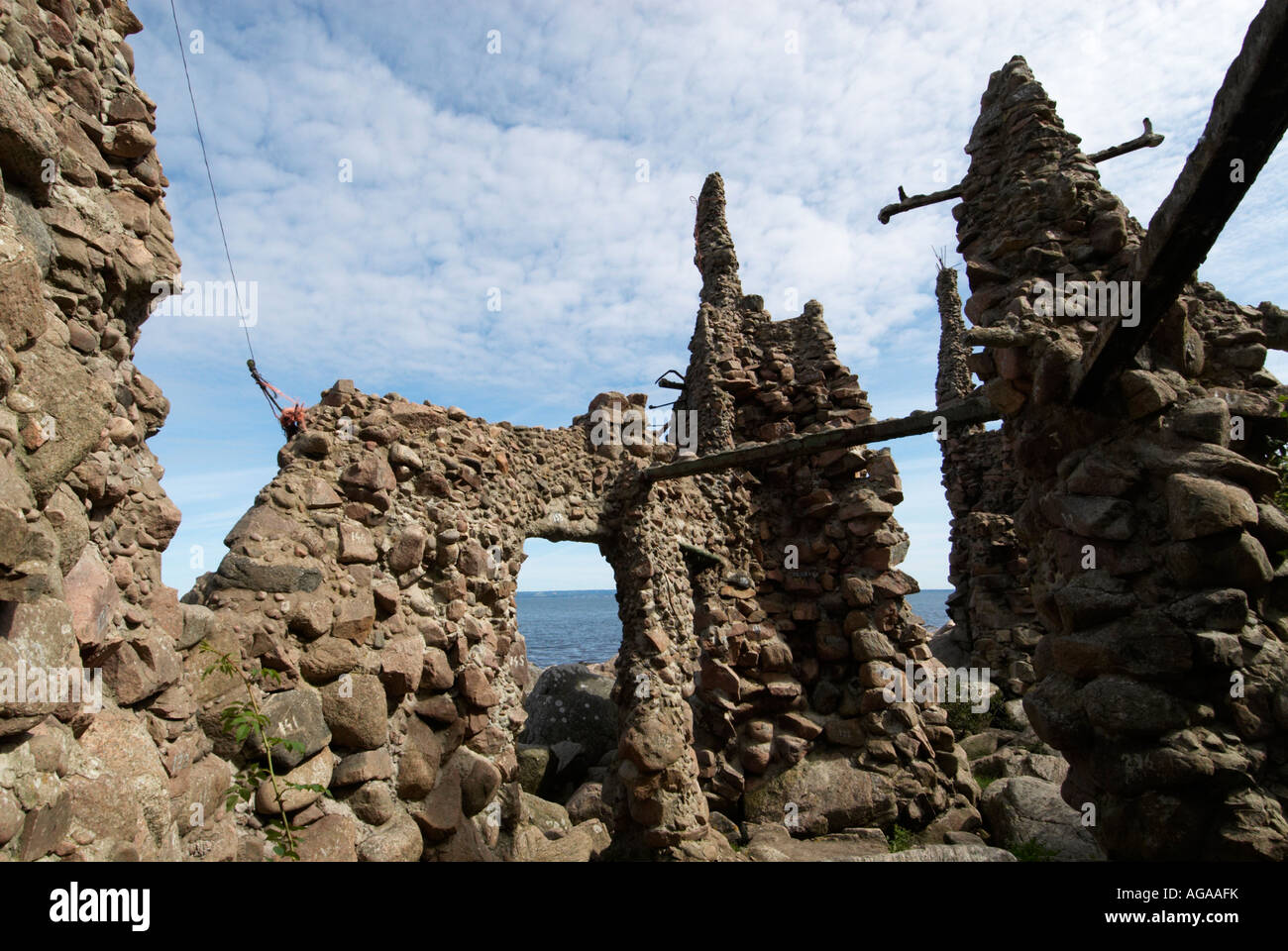 Nimis Lars Vilks work of art at Kullaberg Sweden Stock Photo - Alamy