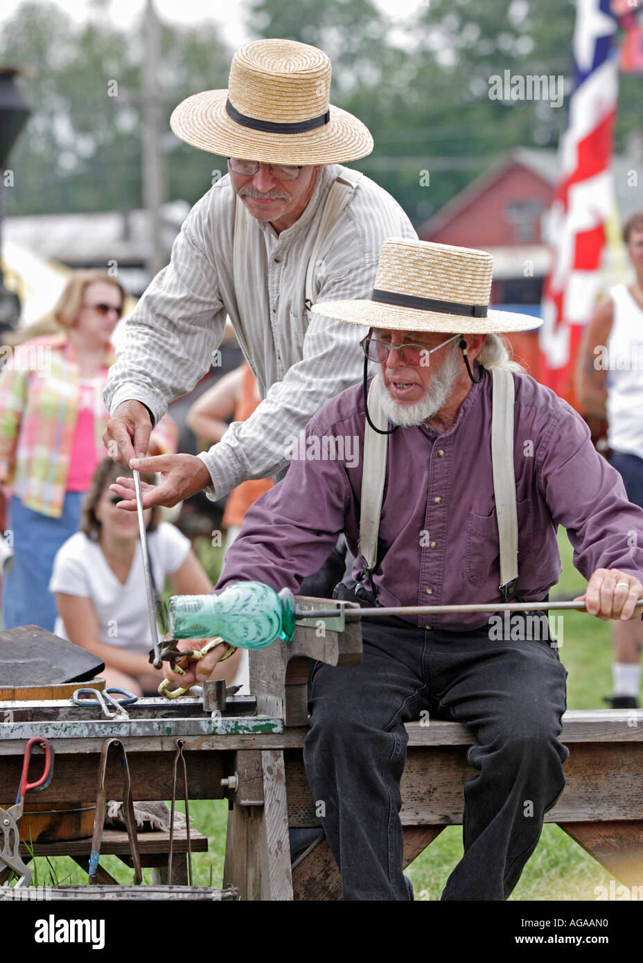 Glass blower making vase Stock Photo - Alamy