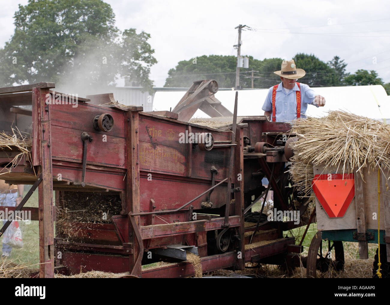 Hay thresher at Kutztown Festival Stock Photo - Alamy