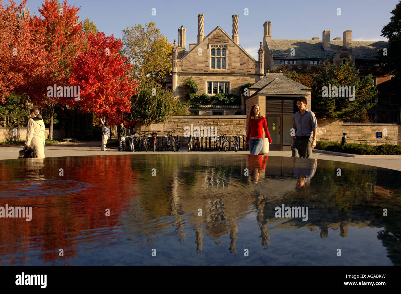 New Haven CT Yale University Berkeley residential College reflected in ...