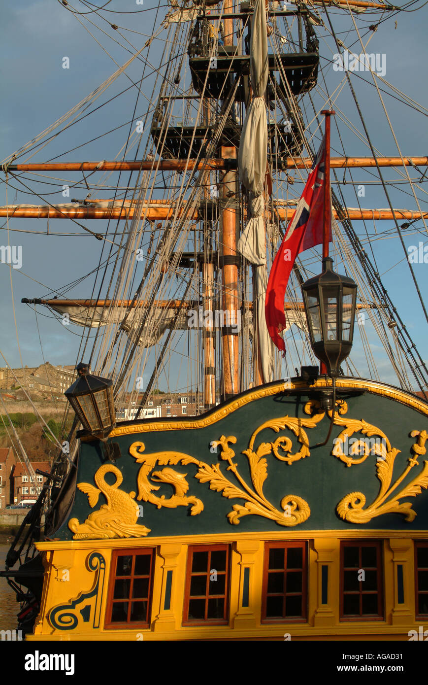 Square Rigged Barque Grand Turk Moored at Whitby North Yorkshire ...