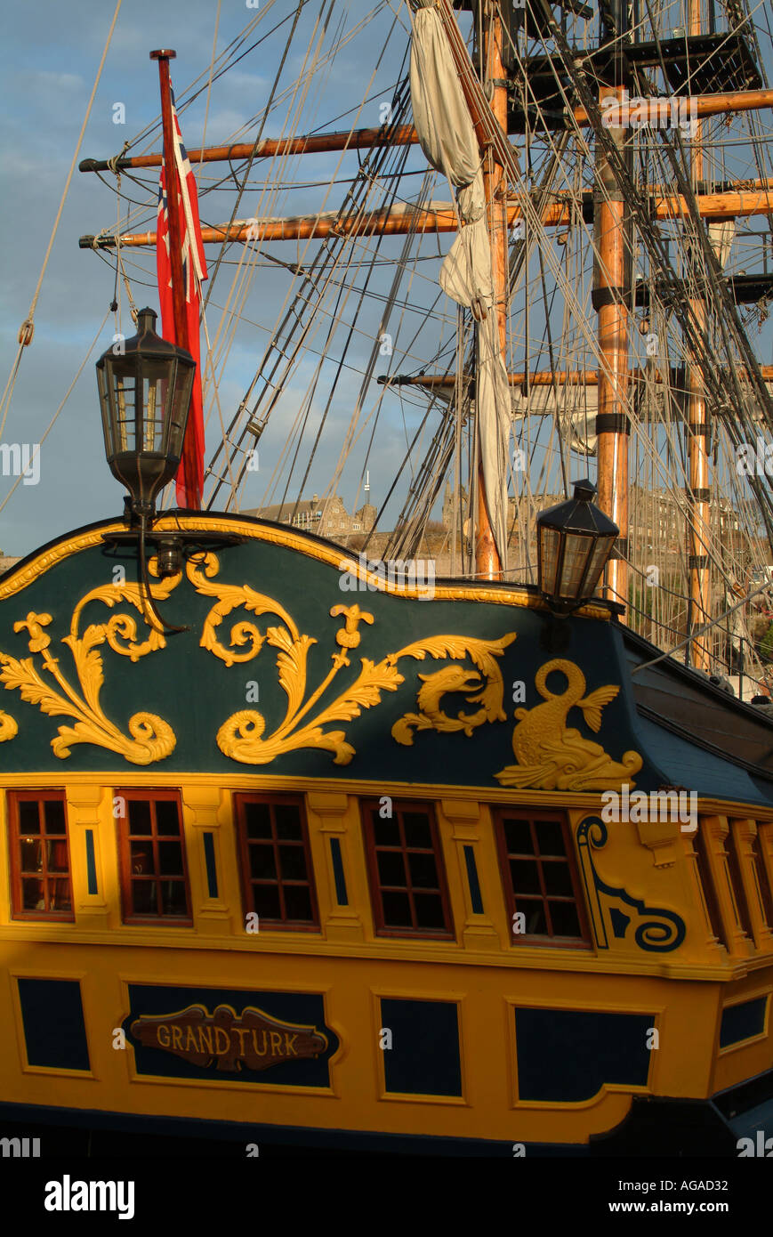 Square Rigged Barque Grand Turk Moored at Whitby North Yorkshire ...