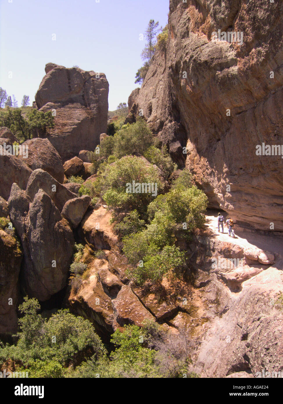 California Pinnacles National Monument hikers on Moses Spring Trail ...