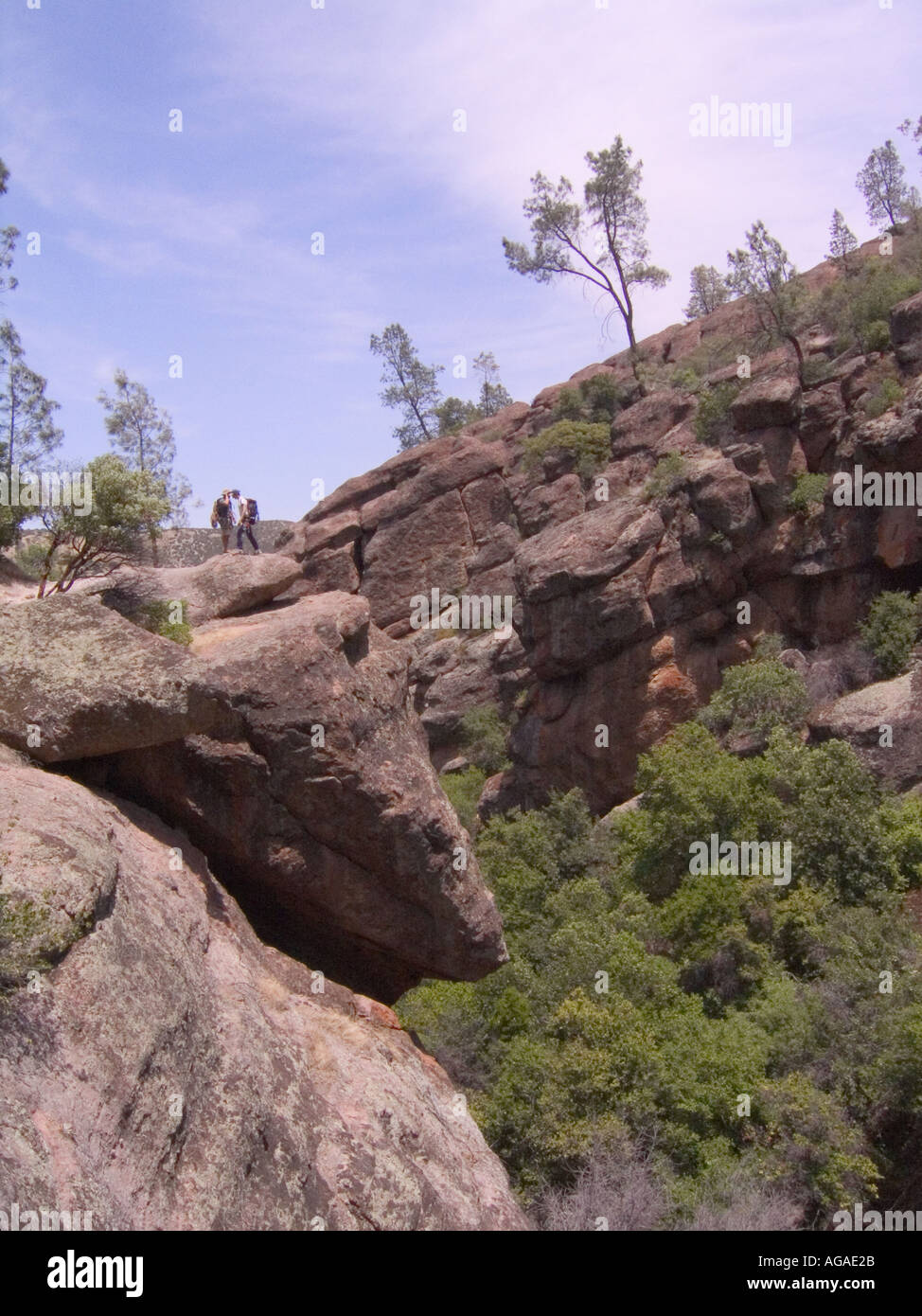 California Pinnacles National Monument hikers on Moses Spring Trail ...