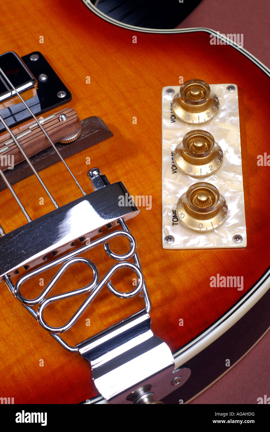 Old Sixties Style Bass Guitar Close Up Detail Stock Photo - Alamy