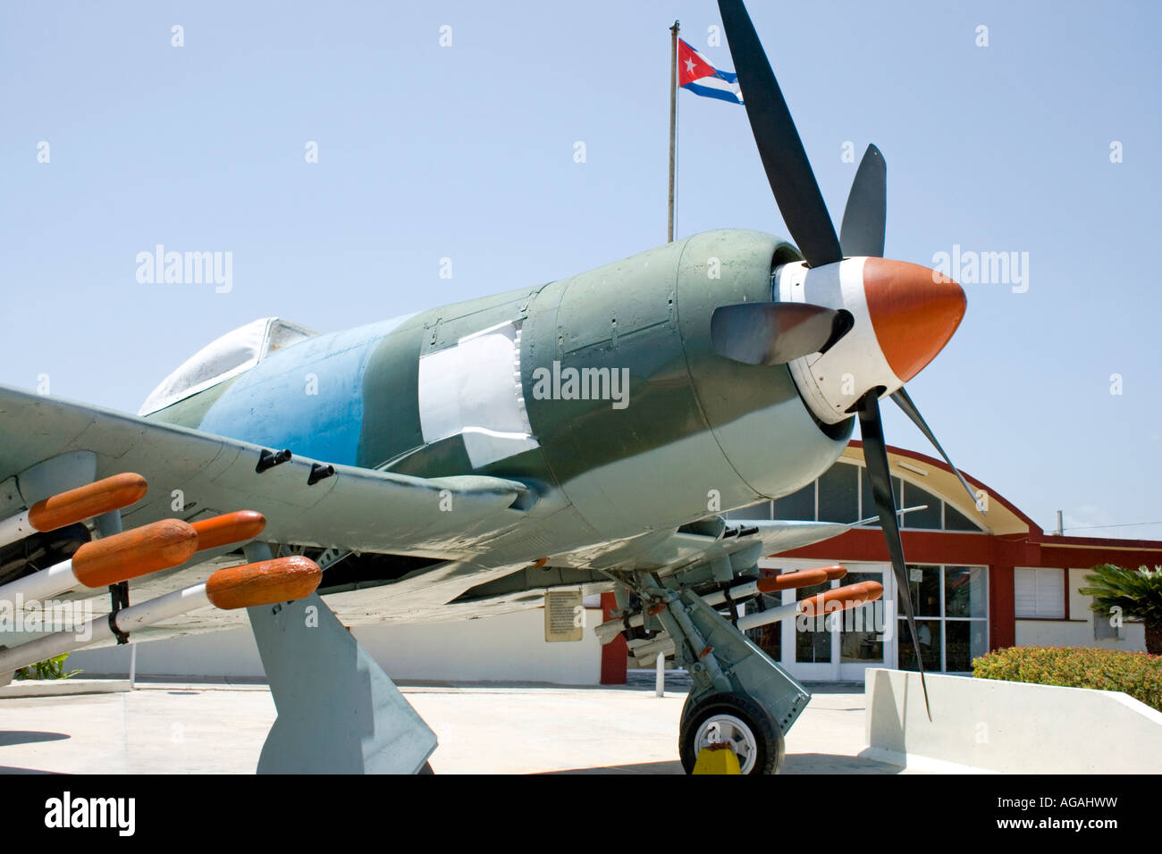 British Hawker Sea Fury plane, used by Caban Air Force, at the Bay of ...