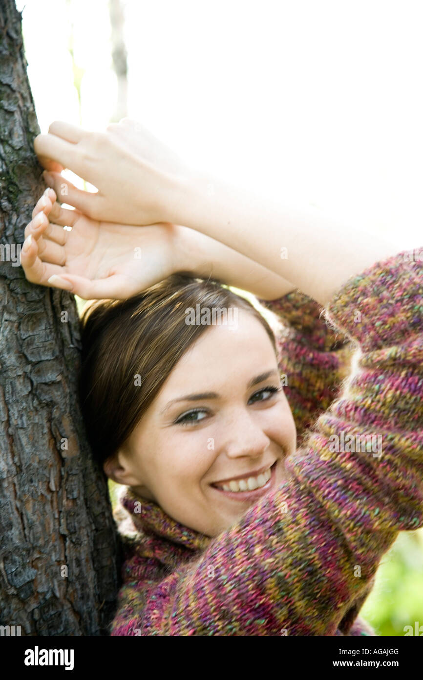 woman relaxing in park Stock Photo - Alamy