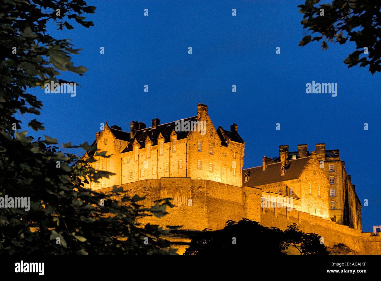 Edinburgh Castle by night Scotland Great Britain Stock Photo - Alamy