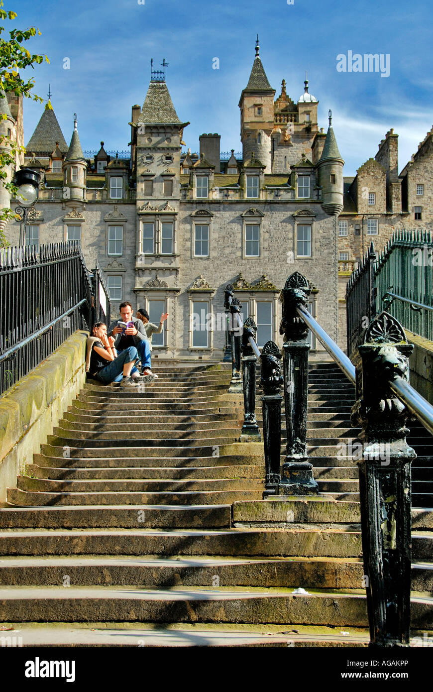 Edinburgh Stairs to Royal Mile Scotland Great Britain Stock Photo - Alamy