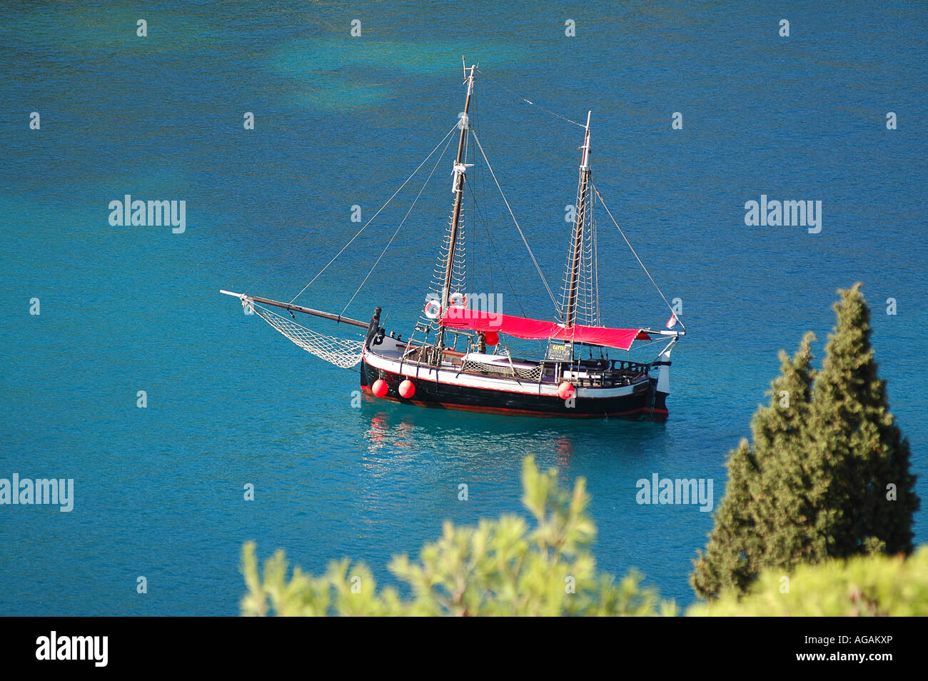 Sailboat at Dubrovnik Croatia Stock Photo - Alamy