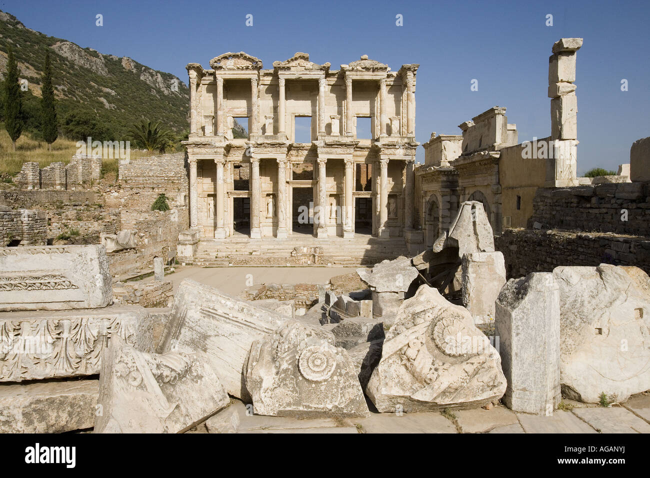 The library at the ruins of Ephesus, Turkey Stock Photo - Alamy