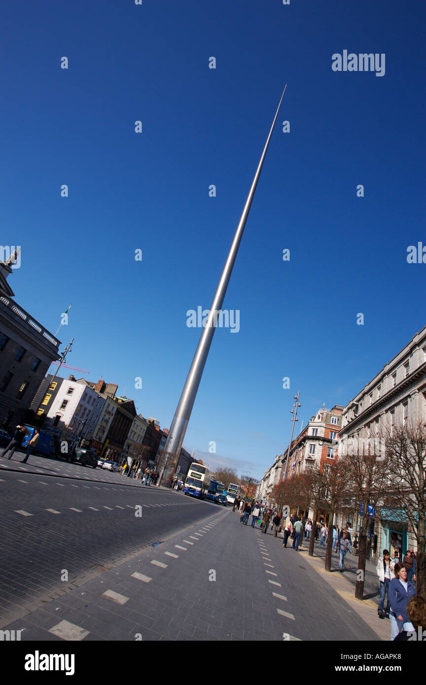 The Spire rise above Dublin skyline and O'Connell Street Stock Photo ...