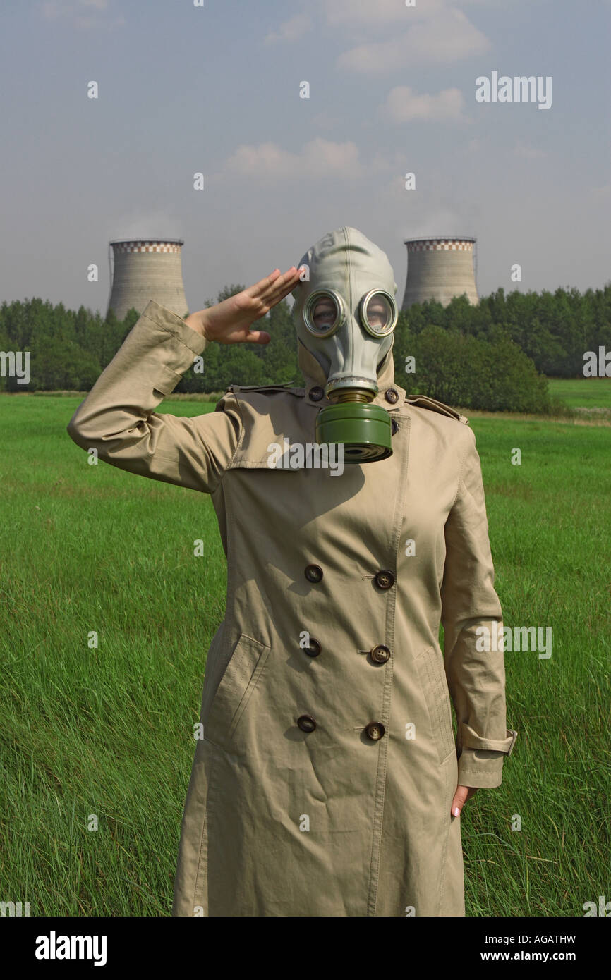Girl in a gas mask Stock Photo - Alamy
